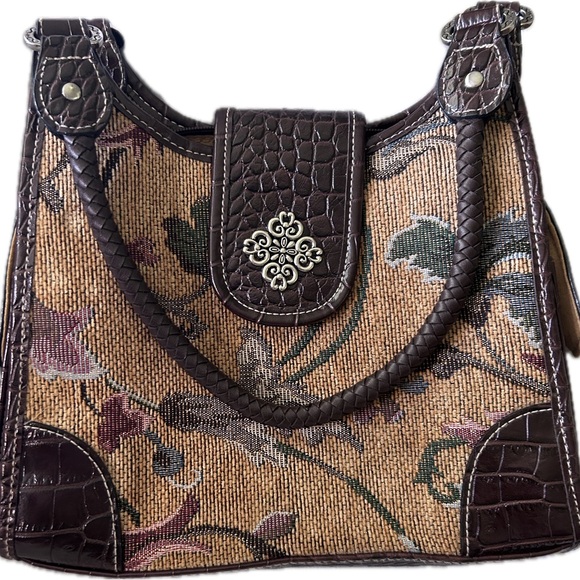 Rosetti | Bags | Vintage Rosetti Tapestry And Leather Shoulder Bag ...